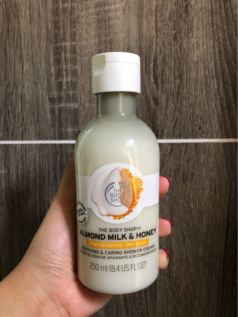 The Body Shop Almond Milk & Honey Shower Cream, Kesehatan & Kecantikan ...