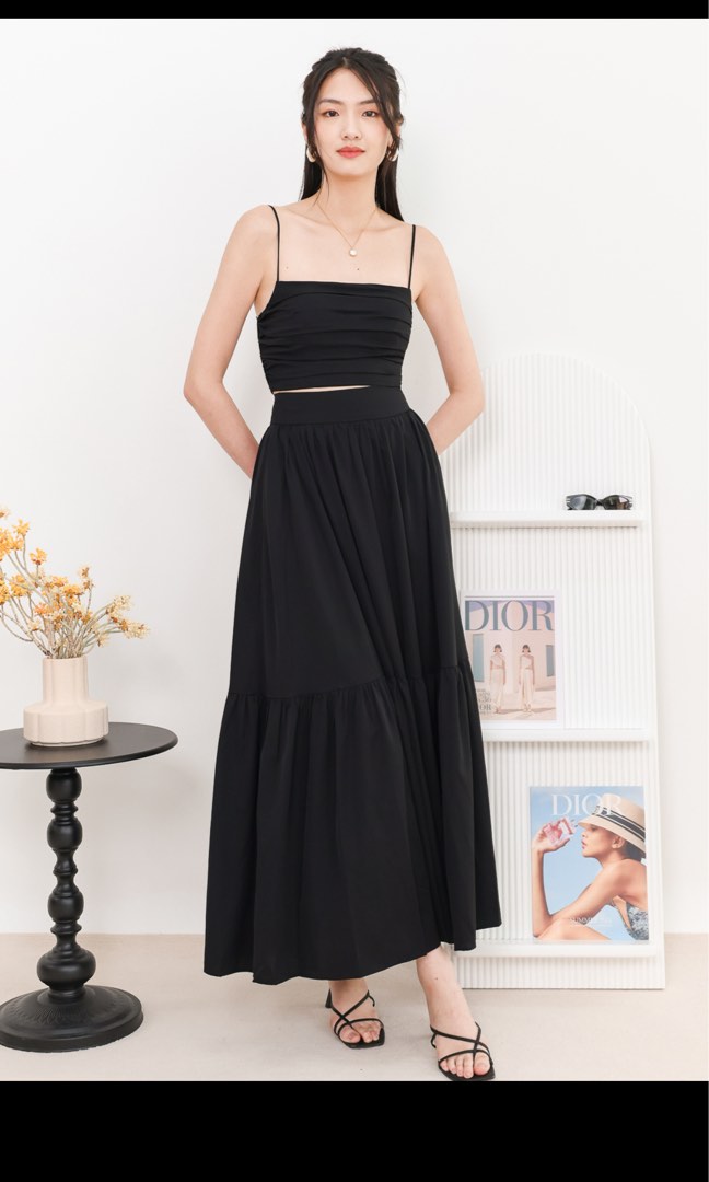 Tilly Tiered co-ord set in black, Women's Fashion, Dresses & Sets, Sets ...