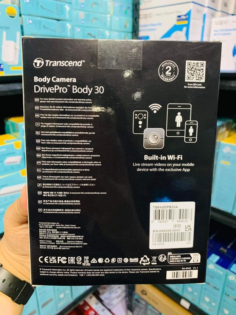 Transcend DrivePro Body 30 Body Camera TS64GDPB30A, Computers & Tech ...