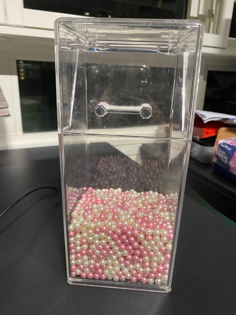 Transparent make up brushes box with peals, Beauty & Personal Care ...