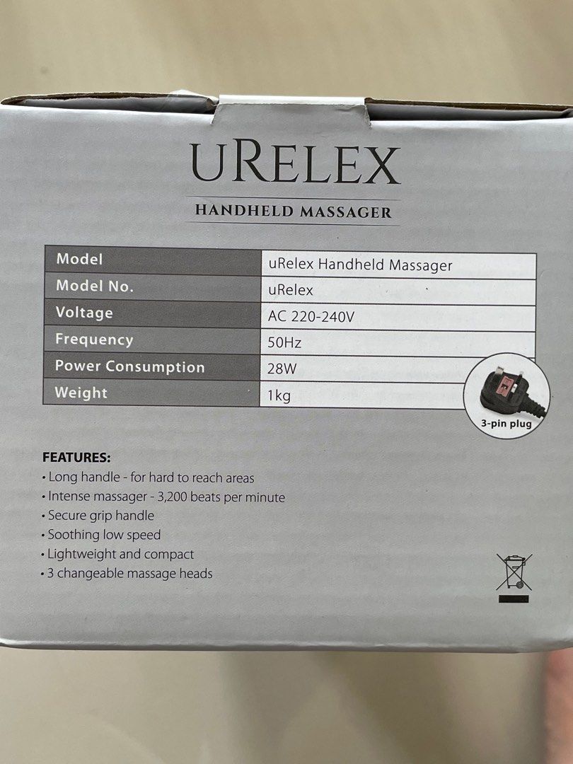 Urelex Handheld Massager, Health & Nutrition, Massage Devices on Carousell