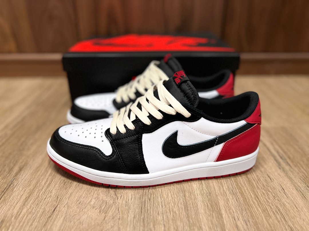 (Multiple Size)Nike Air Jordan 1 Low OG Black Toe, Men's Fashion ...