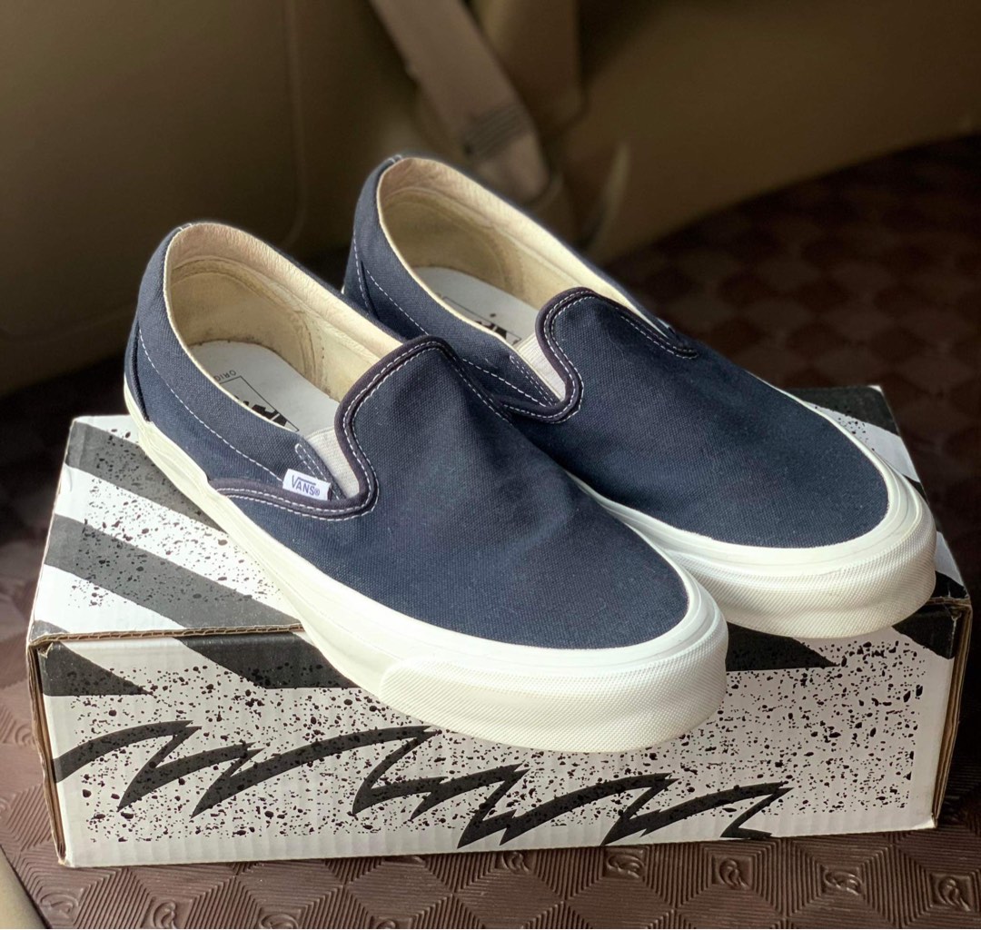 Vans Vault V2 Slip-on Navy on Carousell