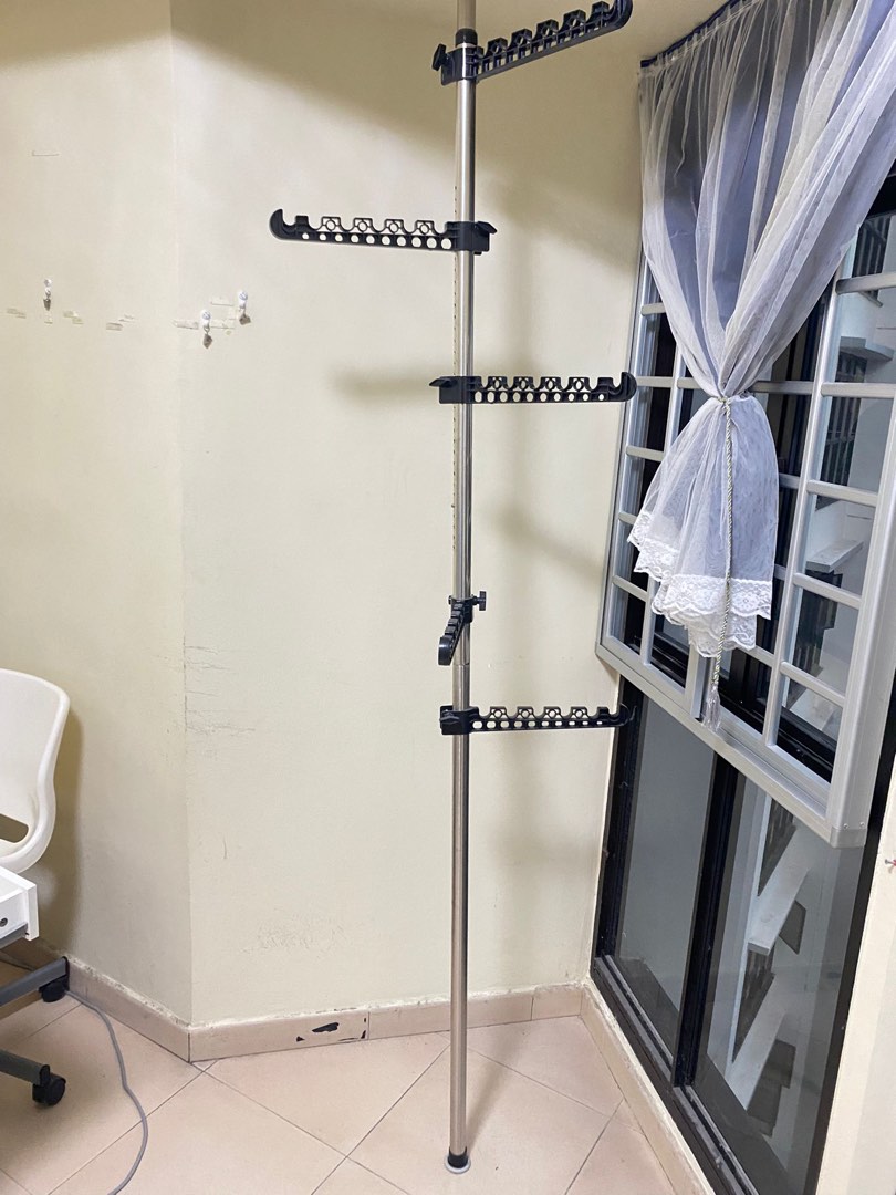 vertical suction pole for hanging clothes, Furniture & Home Living ...