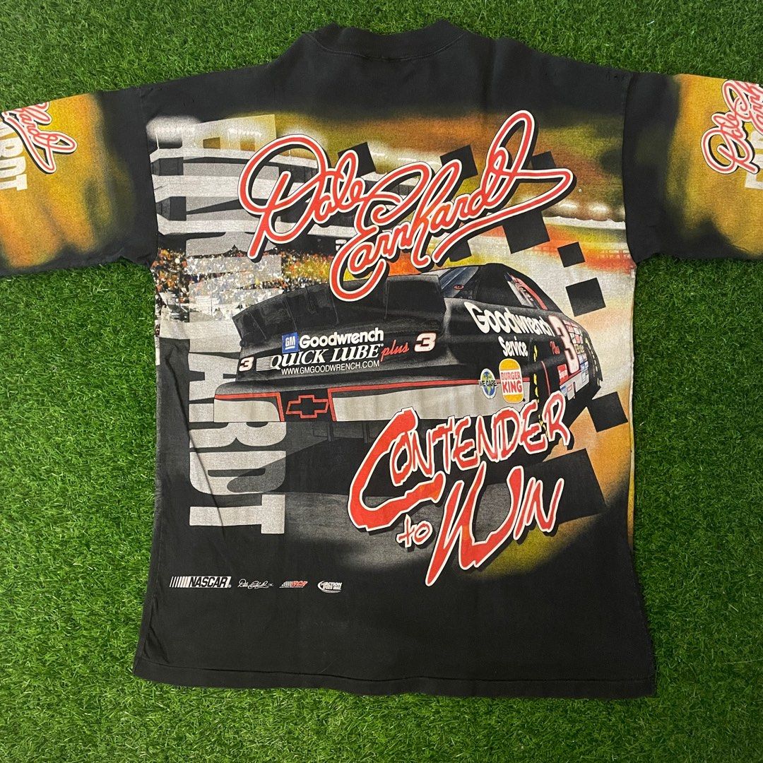 Vintage 90s Dale Earnhardt Tough Competitor All Over Print Nascar Shirt ...