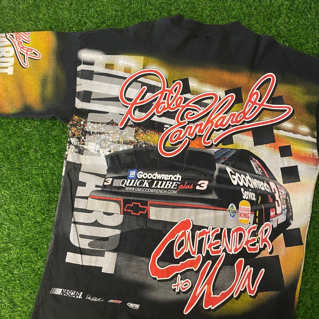 Vintage 90s Dale Earnhardt Tough Competitor All Over Print Nascar Shirt ...