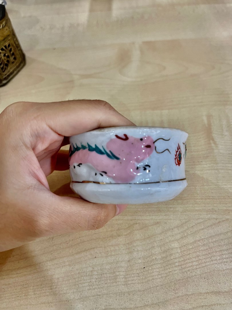 Vintage pastel coloured dragon mini clay pot, Hobbies & Toys ...