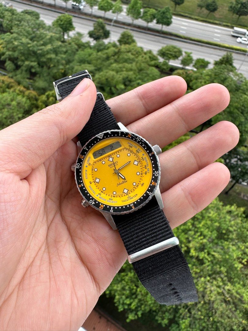 Vintage Seiko Ana-Digi 1980s Diver Silverwave, Men's Fashion, Watches ...
