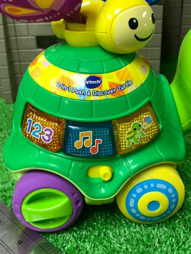 Vtech 2 in 1 Push & Discover Turtle, Babies & Kids, Infant Playtime on ...