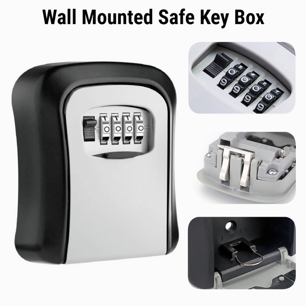 Wall Mounted Safe Key Box Portable Key Storage Lock Box Peti Kunci ...