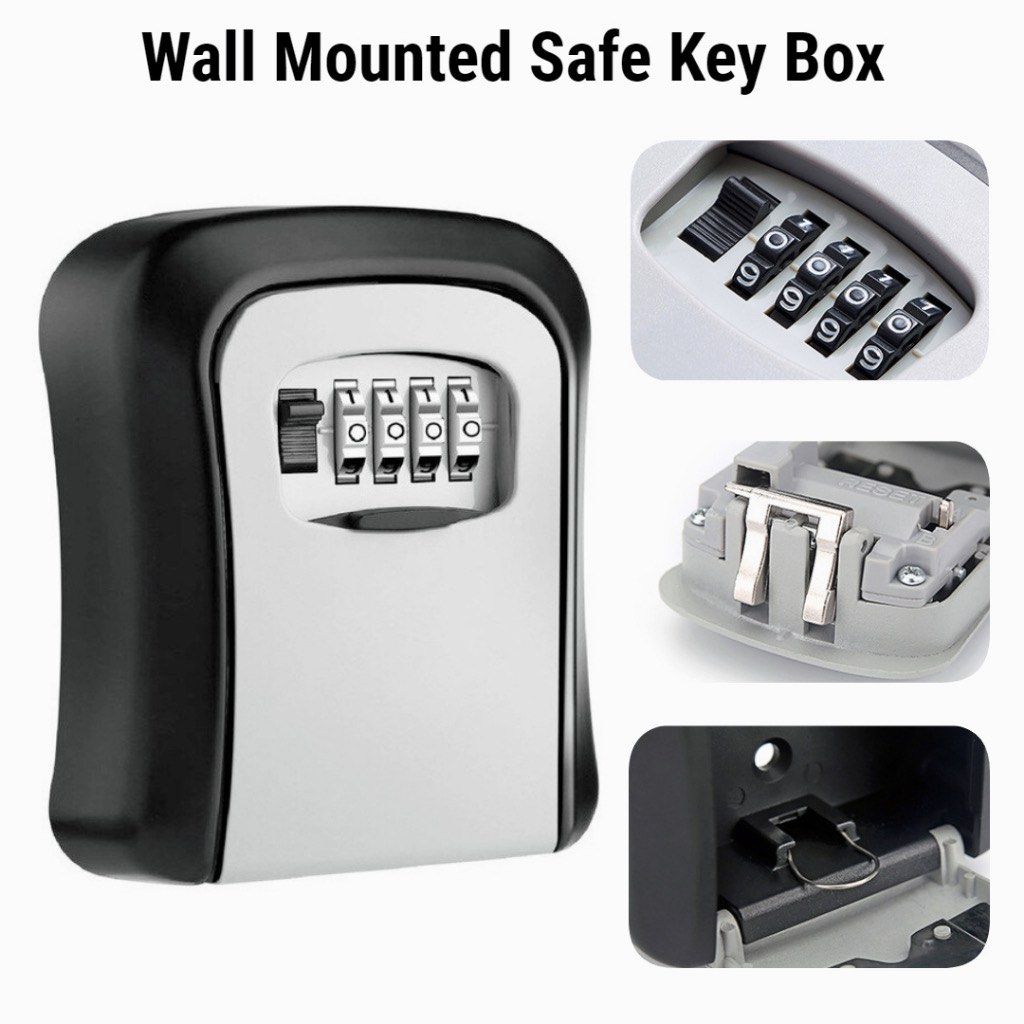 Wall Mounted Safe Key Box Portable Key Storage Lock Box Peti Kunci ...