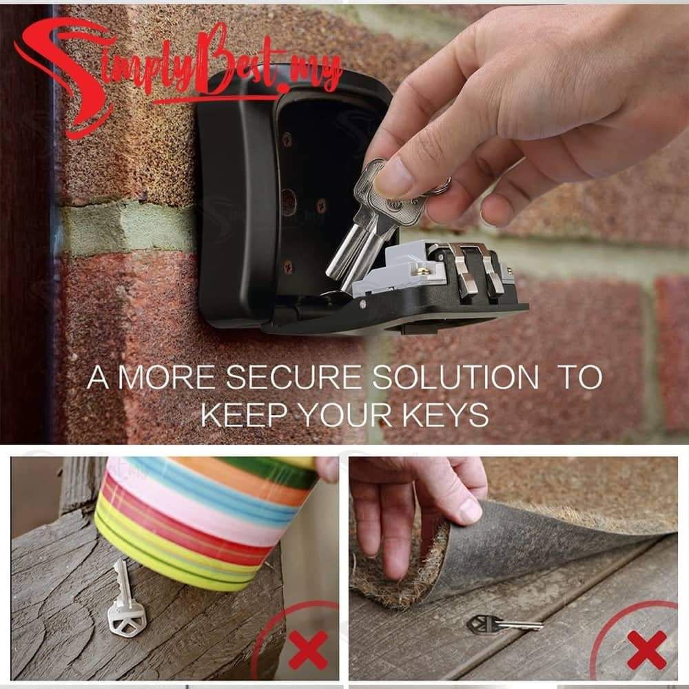 Wall Mounted Safe Key Box Portable Key Storage Lock Box Peti Kunci ...