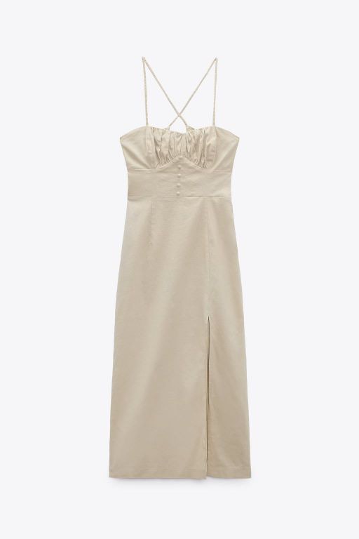 Zara Linen Blend Dress, Women's Fashion, Dresses & Sets, Dresses on ...