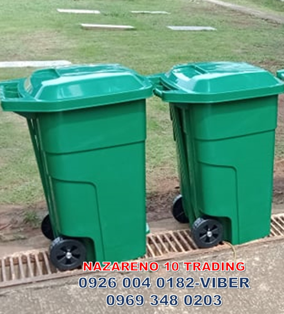 150liters ROLLING TRASH BIN with wheels green, Furniture & Home Living ...