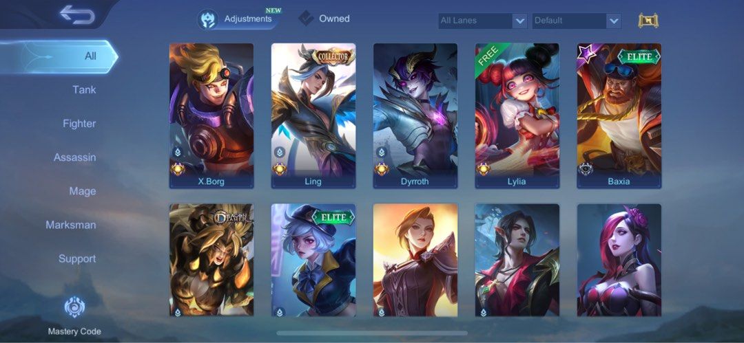 240 skins, ling collector and franco legend mobile legends account ...