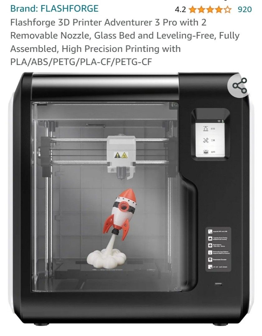 3D Printer FlashForge Adventure 3, Computers & Tech, Printers, Scanners ...