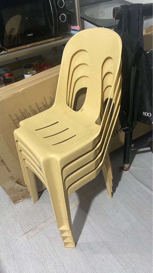 4 pcs monoblock chair makapal, Furniture & Home Living, Furniture ...
