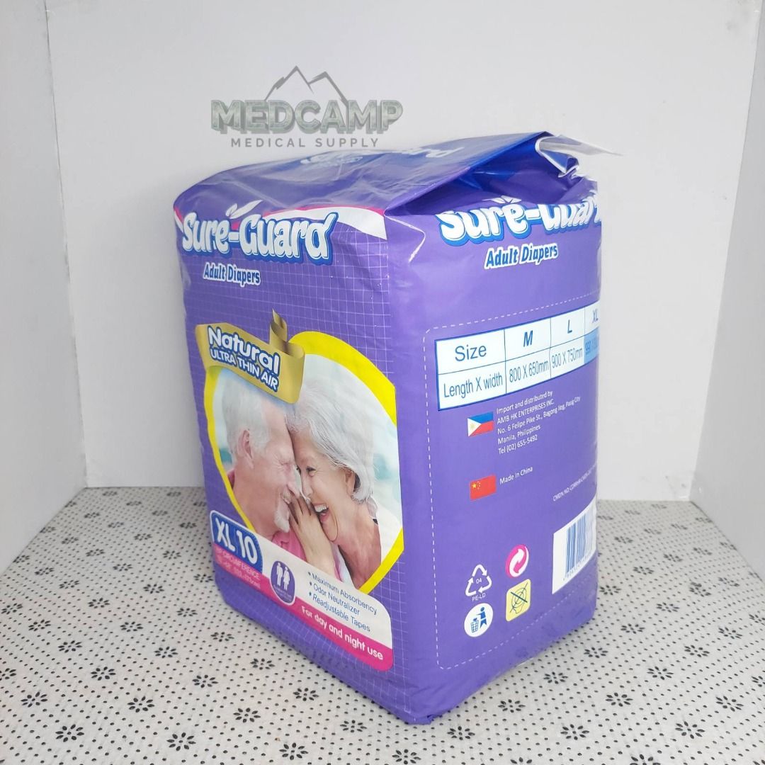 Adult Diaper Disposable Sureguard Xlarge 10's, Health & Nutrition ...
