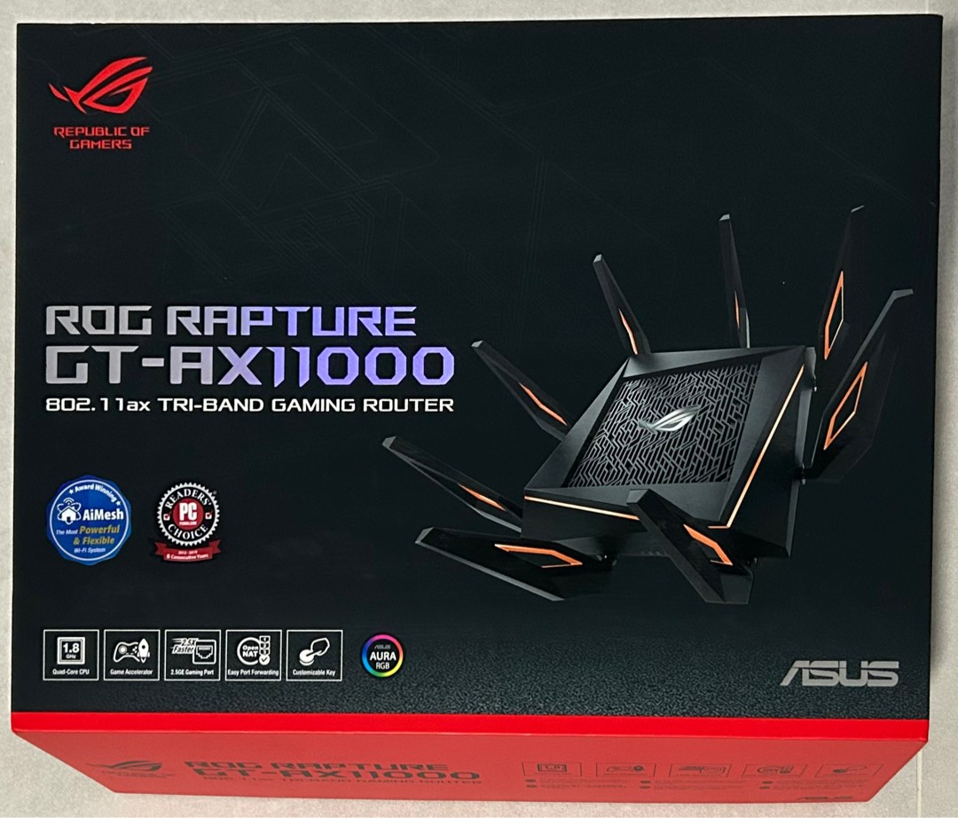 Asus ROG Rapture GT-AX11000 Wifi Gaming Router, Computers & Tech, Parts ...