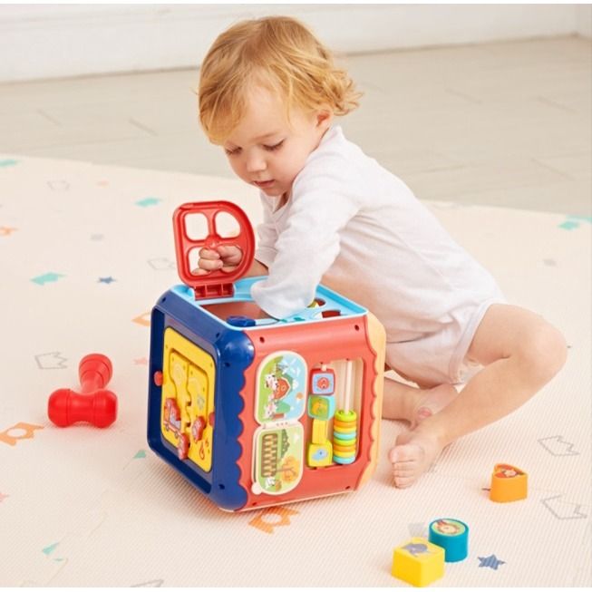 Baby Activity Cube Toddler Toys 7 in 1 Educational Shape Sorter Musical ...