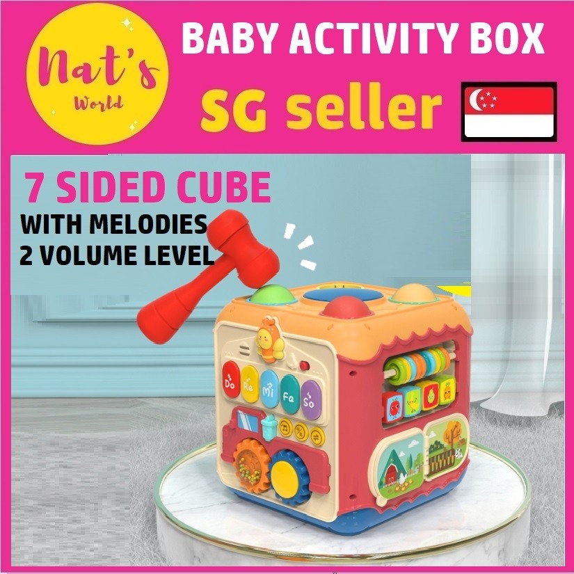 Baby Activity Cube Toddler Toys 7 in 1 Educational Shape Sorter Musical ...