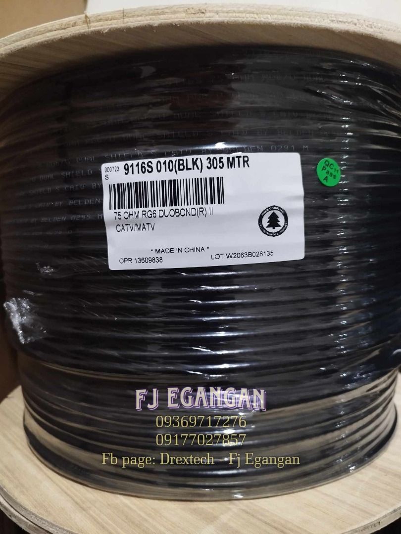BELDEN RG6 Coaxial Cable 305M- Black, Computers & Tech, Parts & Accessories, Other Accessories ...