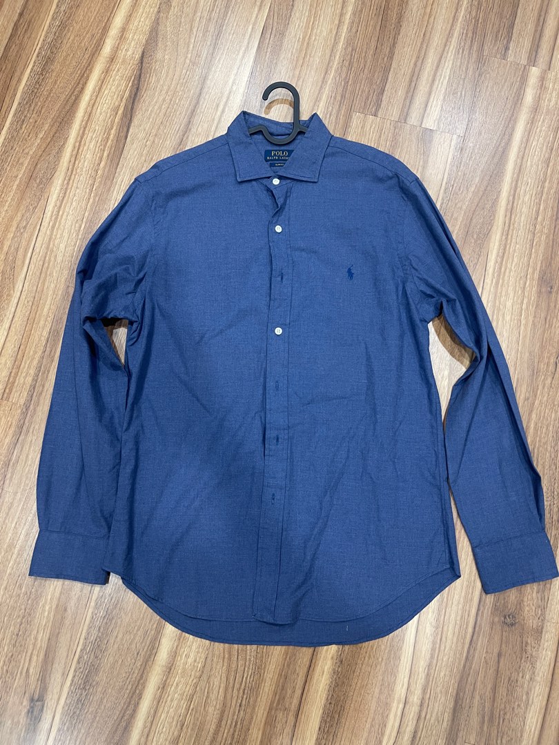 Blue Polo Ralph Lauren long sleeve Shirt, Men's Fashion, Tops & Sets, Formal Shirts on Carousell