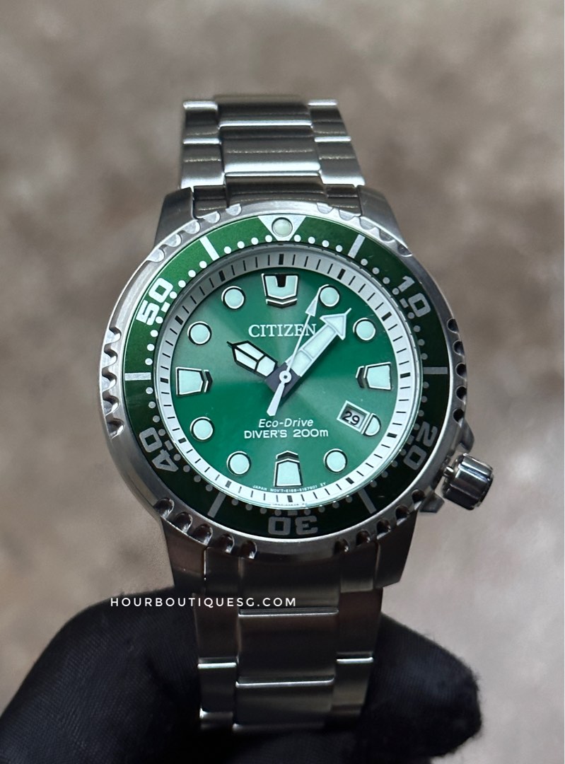 Brand New Citizen ProMaster Green Dial Eco-Drive Divers Watch BN158-85X ...