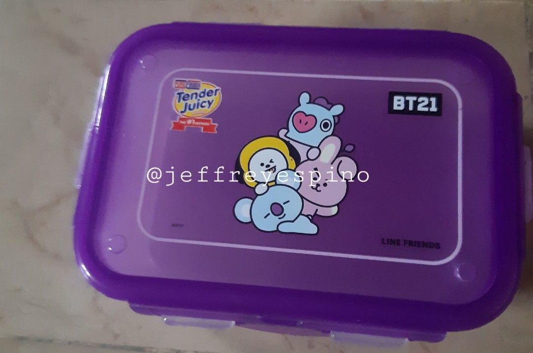 BTS bt21 food keeper lunch box purefoods tj hotdog lunchbox collectible ...
