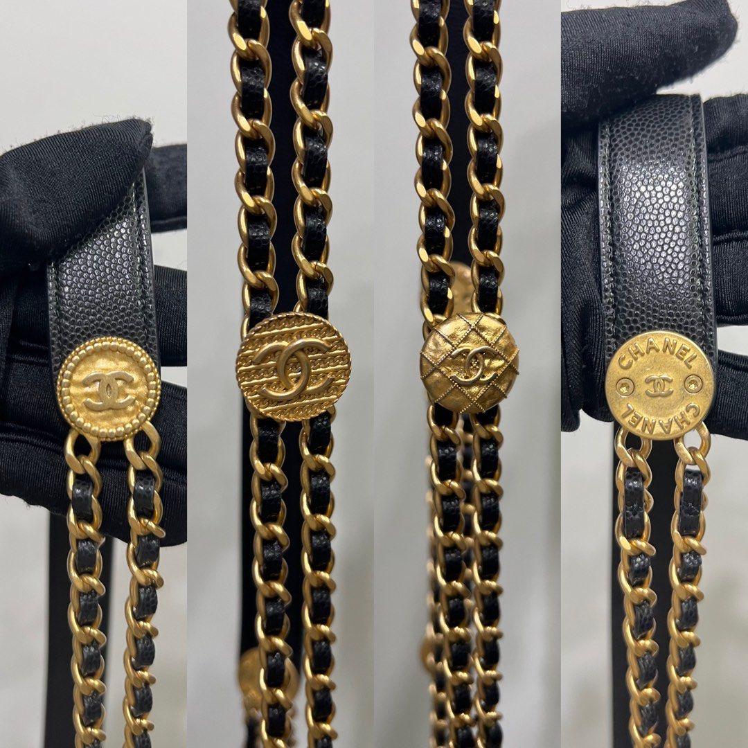 Chanel 22A “Twist Your Buttons” Clutch With Chain Black Caviar, Luxury ...