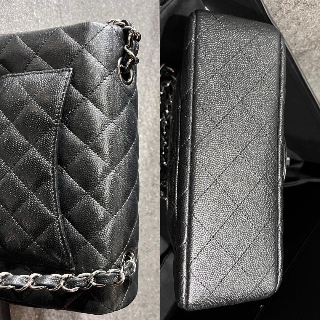 Chanel Classic Flap Mini Rectangular 18C Iridescent Black Caviar in Gun ...