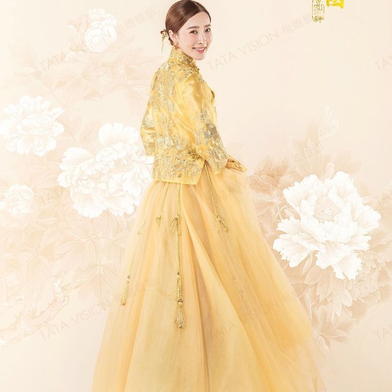 Chinese Yellow traditional dress, Women's Fashion, Dresses & Sets ...