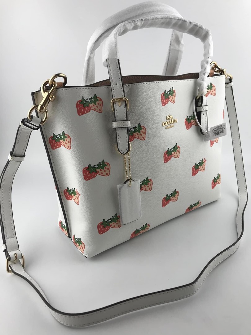 Coach Small Mollie Strawberry White, Women's Fashion, Bags & Wallets ...