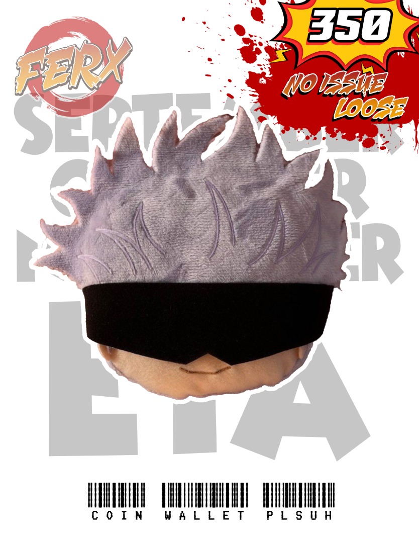 Coin Wallet Plush Jujutsu Kaisen GOJO SATORU (NAKIKITA YUNG MATA NYAN ...