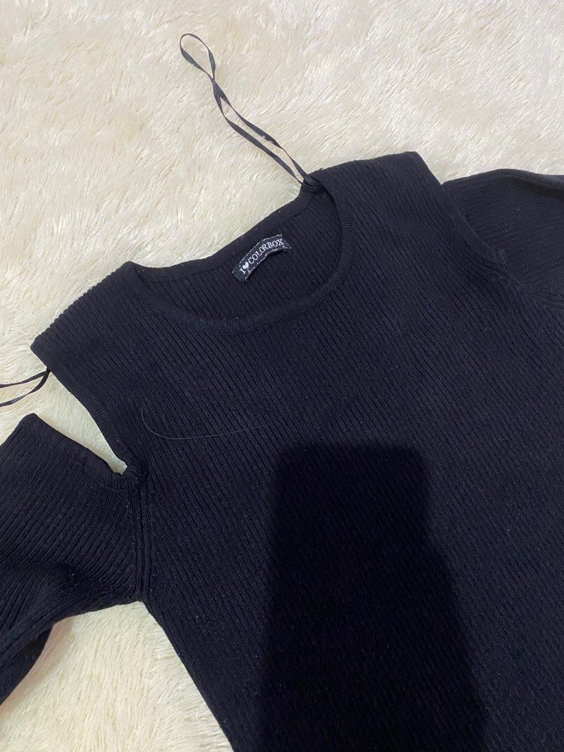 Colorbox Black Woman Top, Fesyen Wanita, Pakaian Wanita, Atasan di ...
