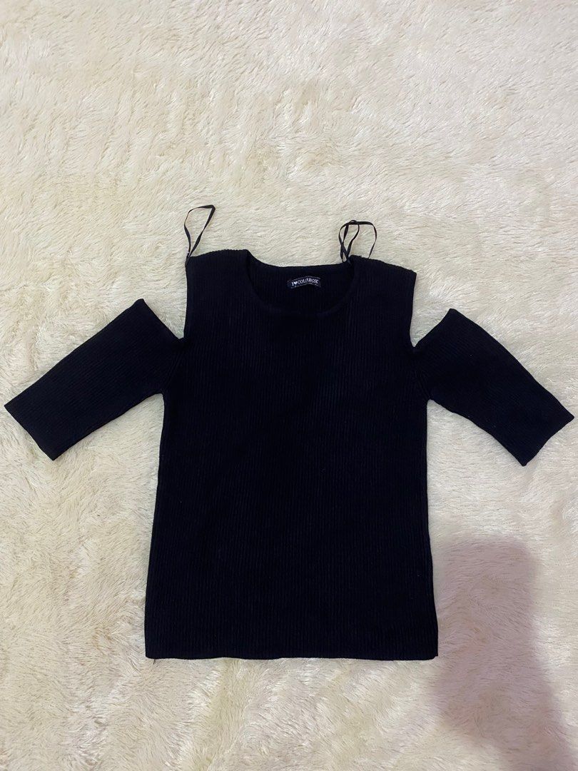 Colorbox Black Woman Top, Fesyen Wanita, Pakaian Wanita, Atasan di ...