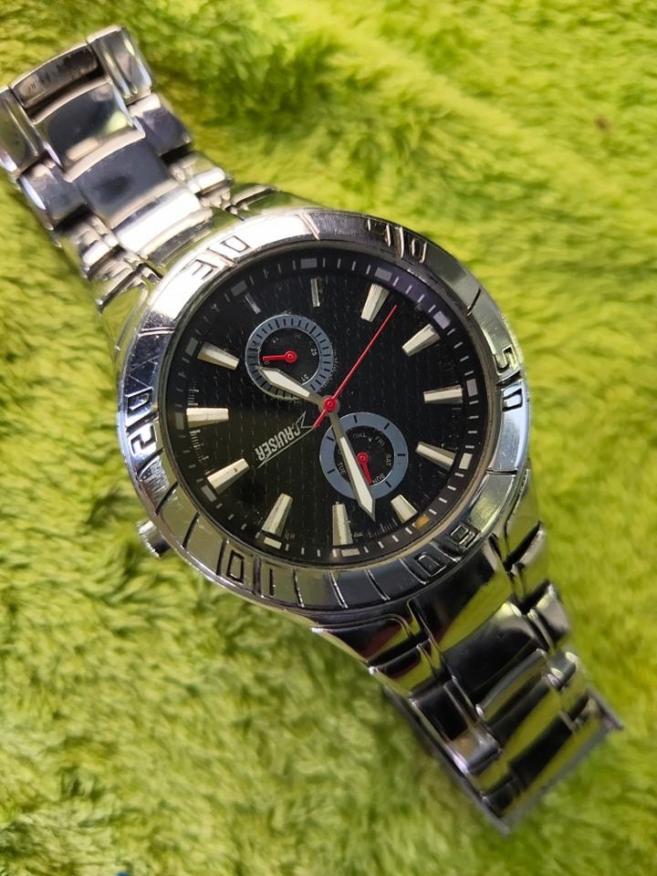 Cruiser by Rivoli Day Date Quartz Men's Watch Black Dial Stainless ...