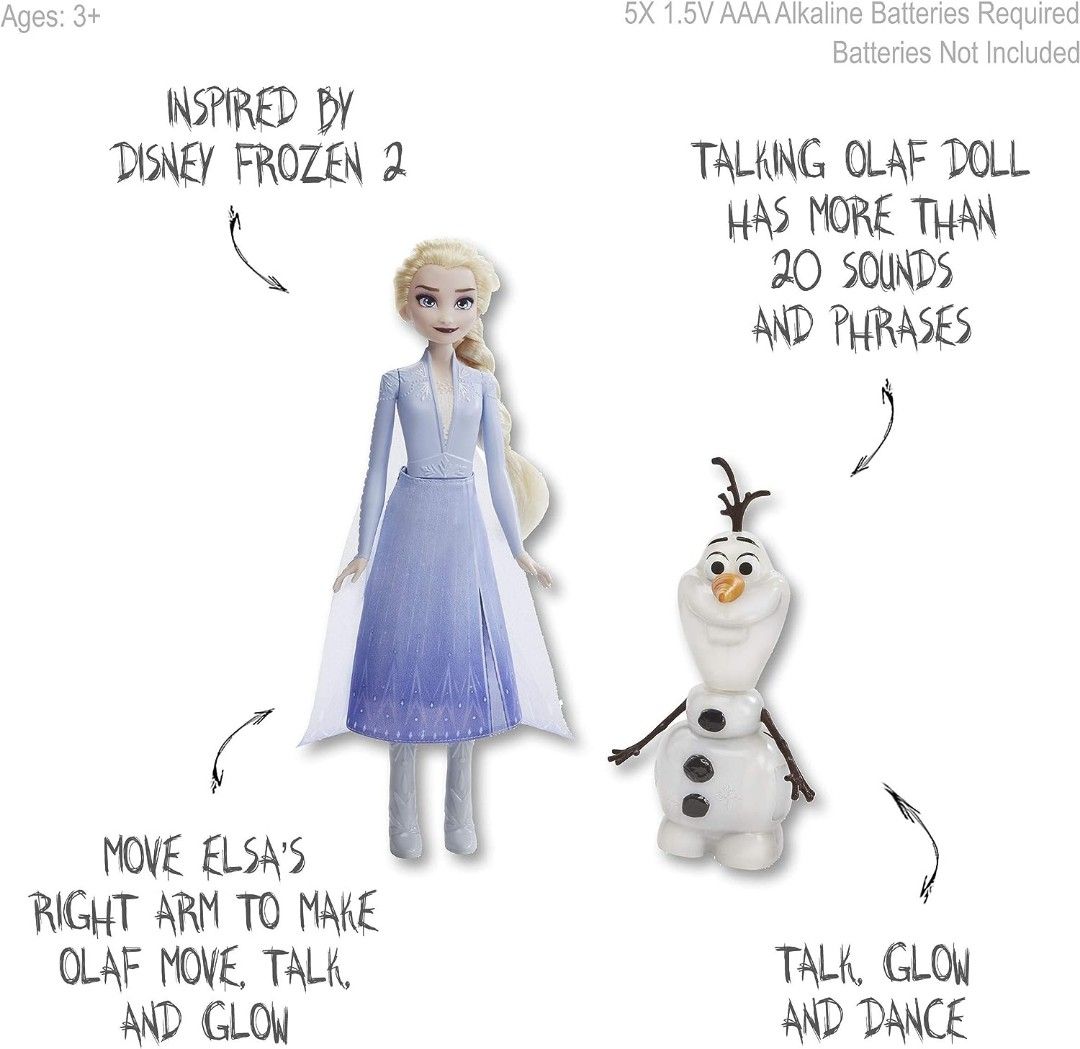 Disney Frozen Talk and Glow Olaf and Elsa Doll, Hobbies & Toys, Toys ...