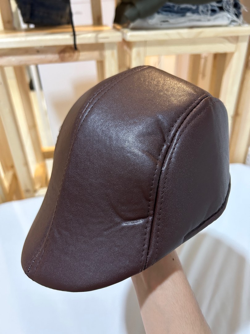 Faux Leather Ivy Cap, Women's Fashion, Watches & Accessories, Hats ...