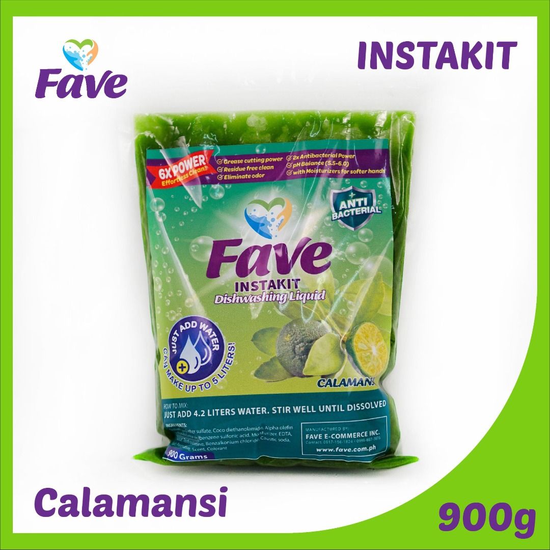 Fave Dishwashing Liquid Kit 900g (Calamansi) 6x Antibacterial ...