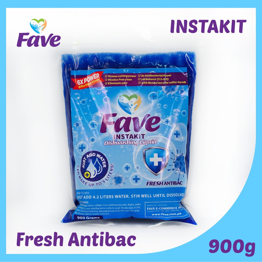 Fave Dishwashing Liquid Kit 900g (Fresh Antibac) 6x Antibacterial ...