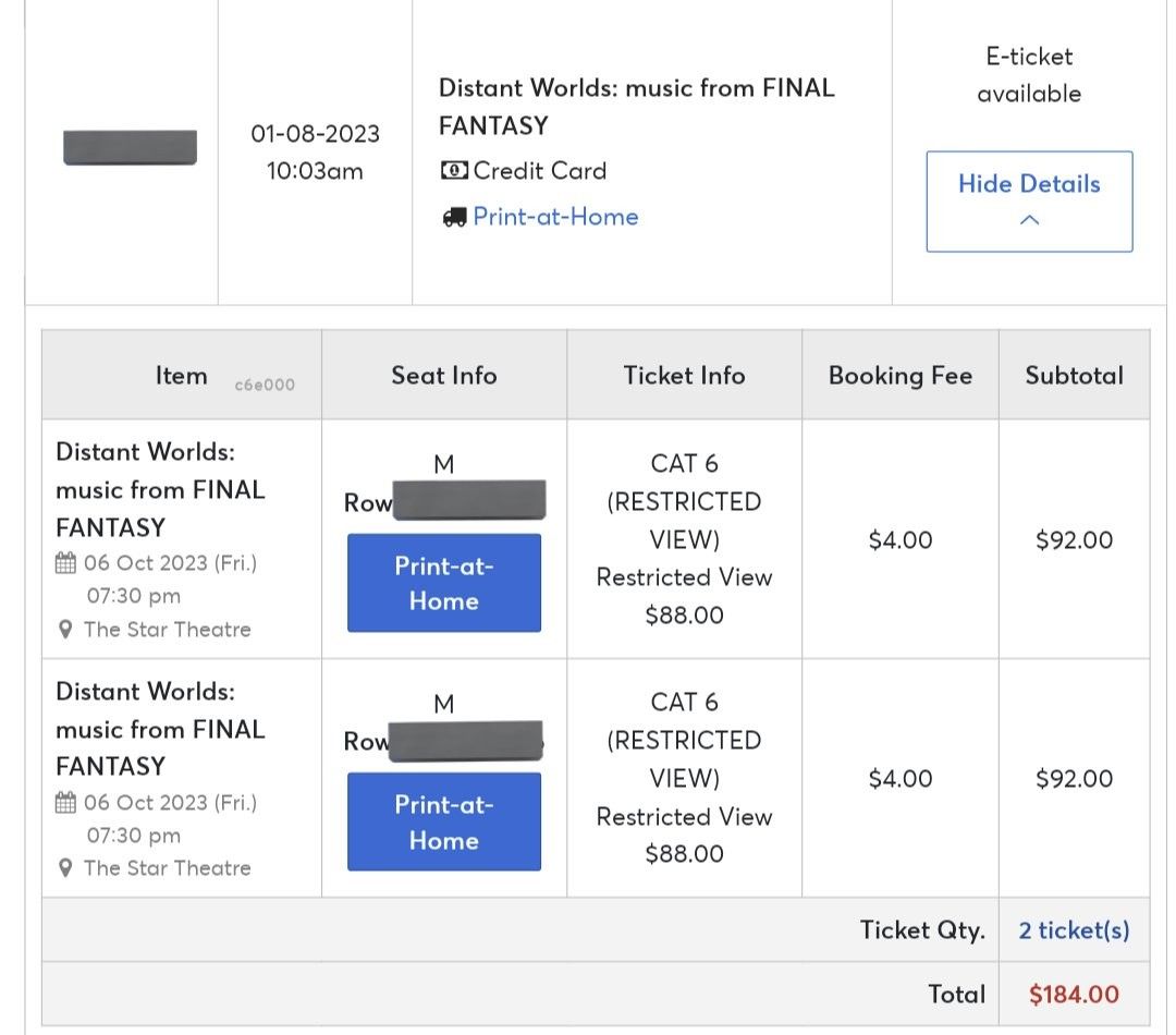 Final Fantasy Distant Worlds 2023, Tickets & Vouchers, Event Tickets on ...