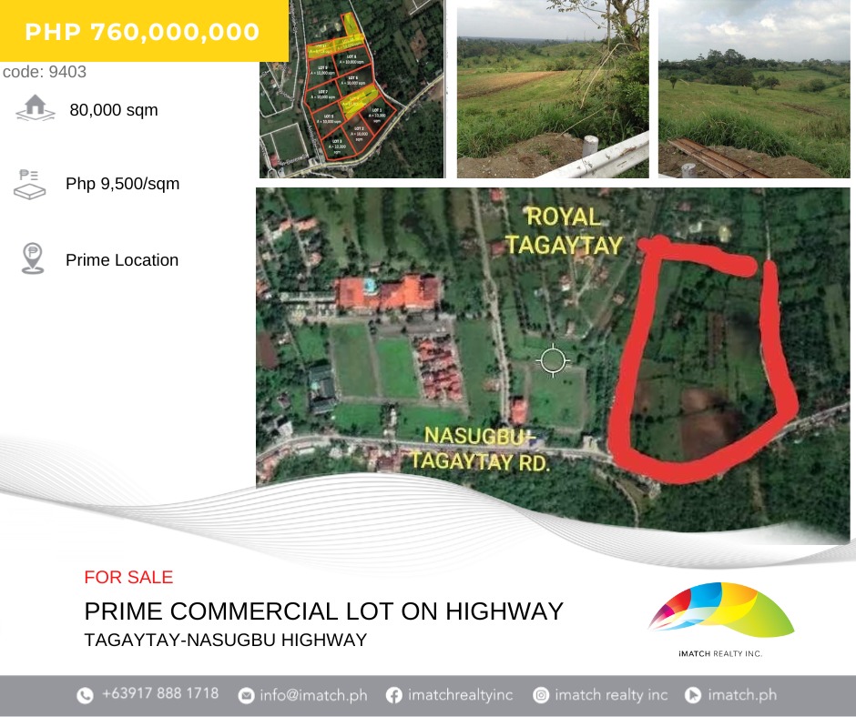 For Sale: Prime Commercial-Residential Lot along Tagaytay-Nasugbu Highway on Carousell