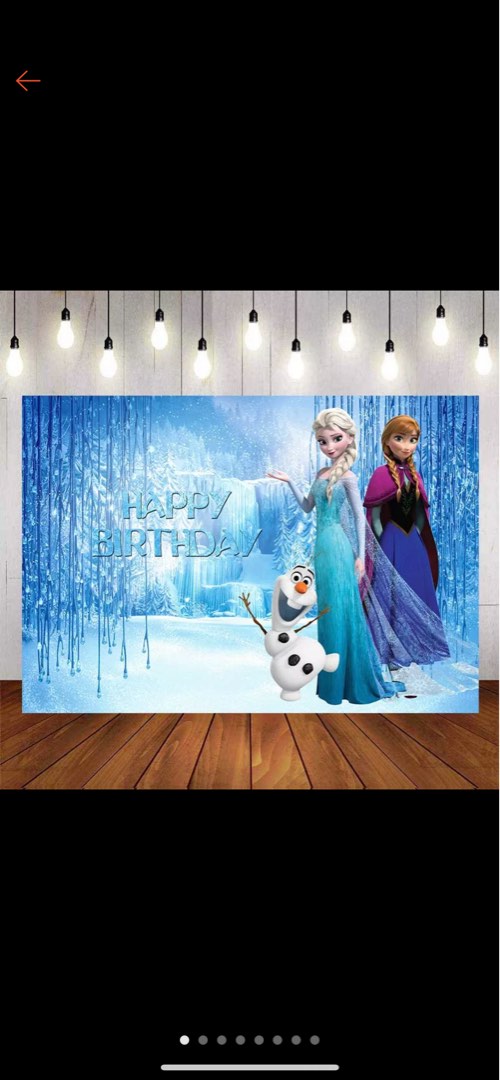 Frozen elsa Anna Olaf birthday banner backdrop background, Furniture ...