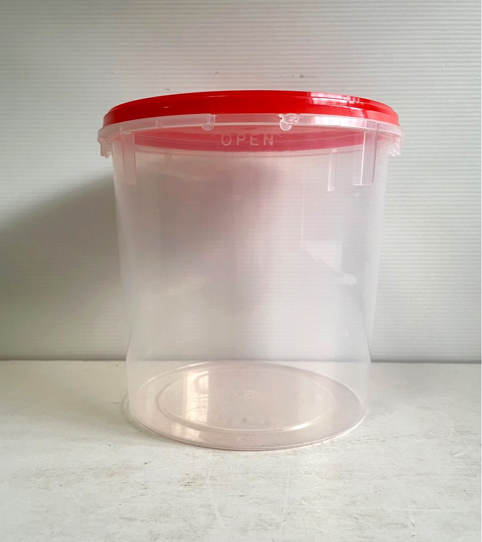 FWP Plastic Container with Red lid MS-SL2000B 15x15cm, Furniture & Home ...