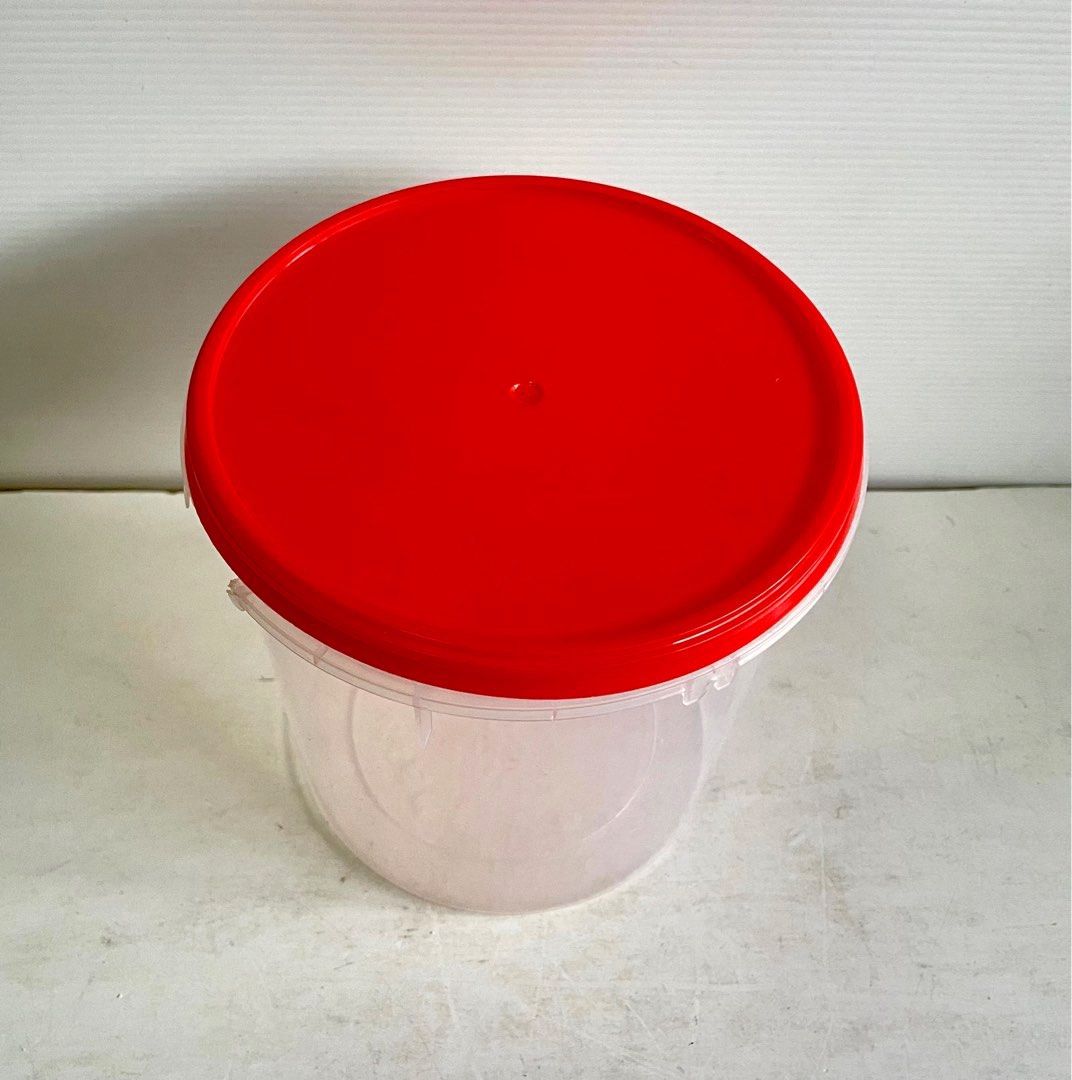 FWP Plastic Container with Red lid MS-SL2000B 15x15cm, Furniture & Home ...