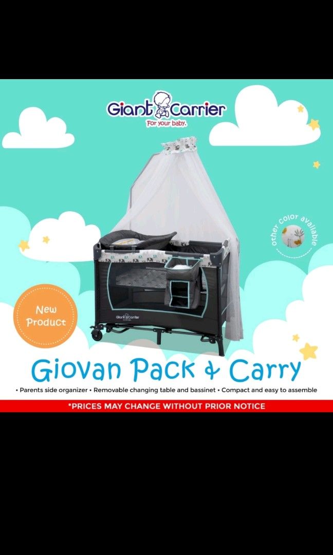 GIANT CARRIER GIOVAN PACK AND CARRY, Babies & Kids, Baby Nursery & Kids ...