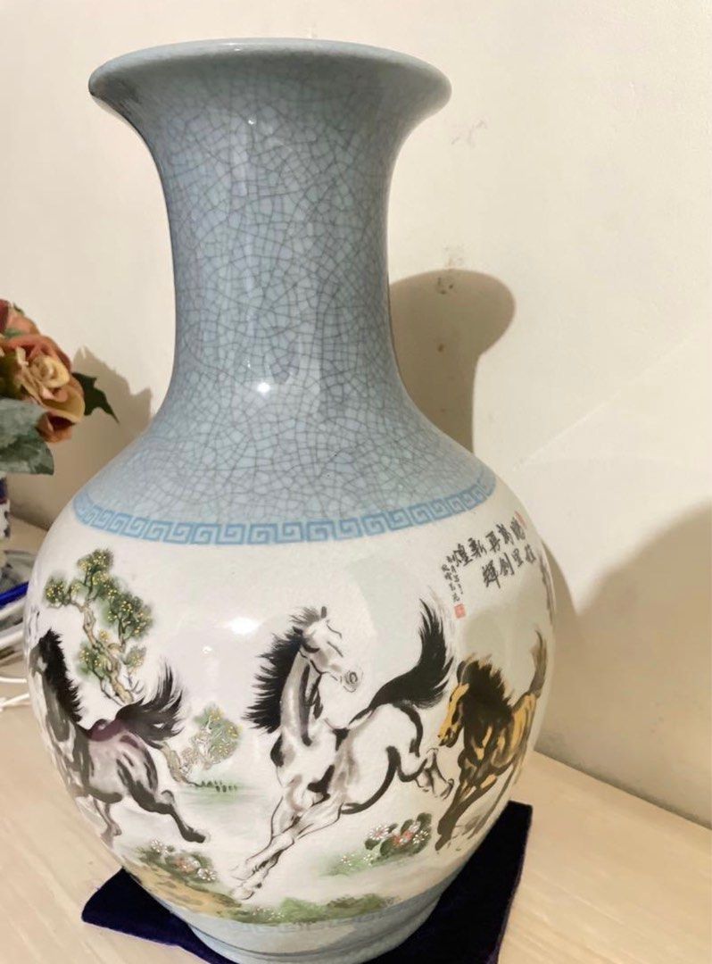 Guci Antik keramik kuda horse porcelain koleksi rare pajangan pot on ...