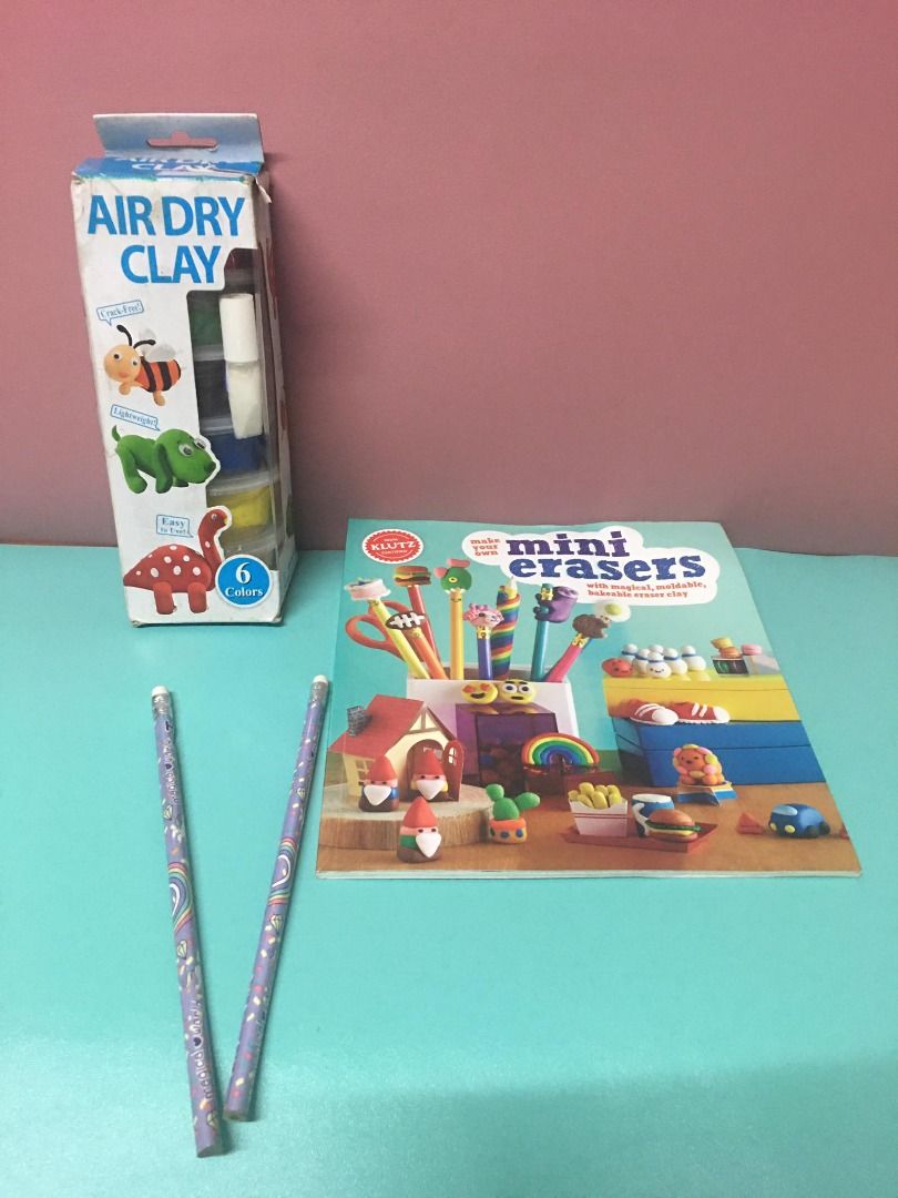 High Quality Air Dry Clay Set with DIY Eraser Clay Book on Carousell