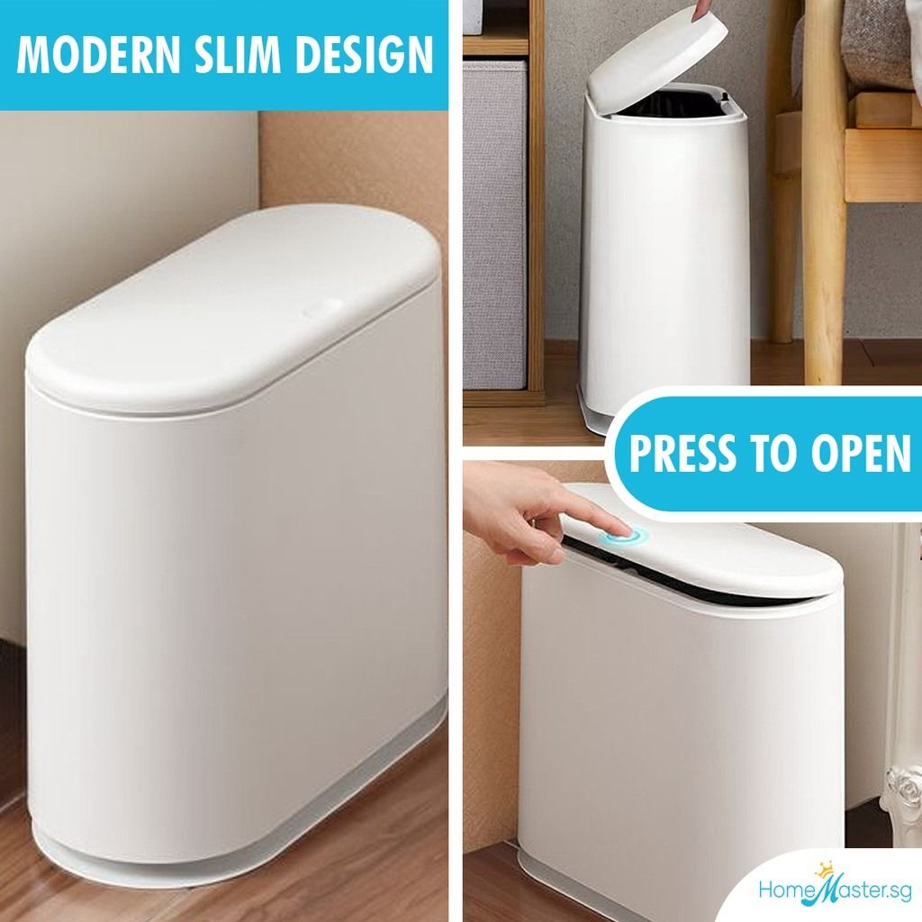 Japan Style Dustbin Simple Bathroom Kitchen Hand Press Trash Bin NT2198 ...
